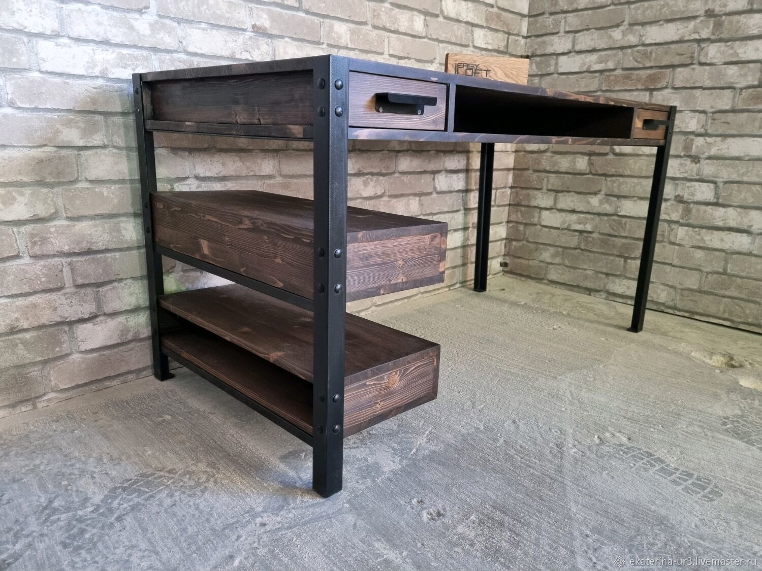 Стол письменный с ящиками и полкой в интернет-магазине Ярмарка Мастеров ...