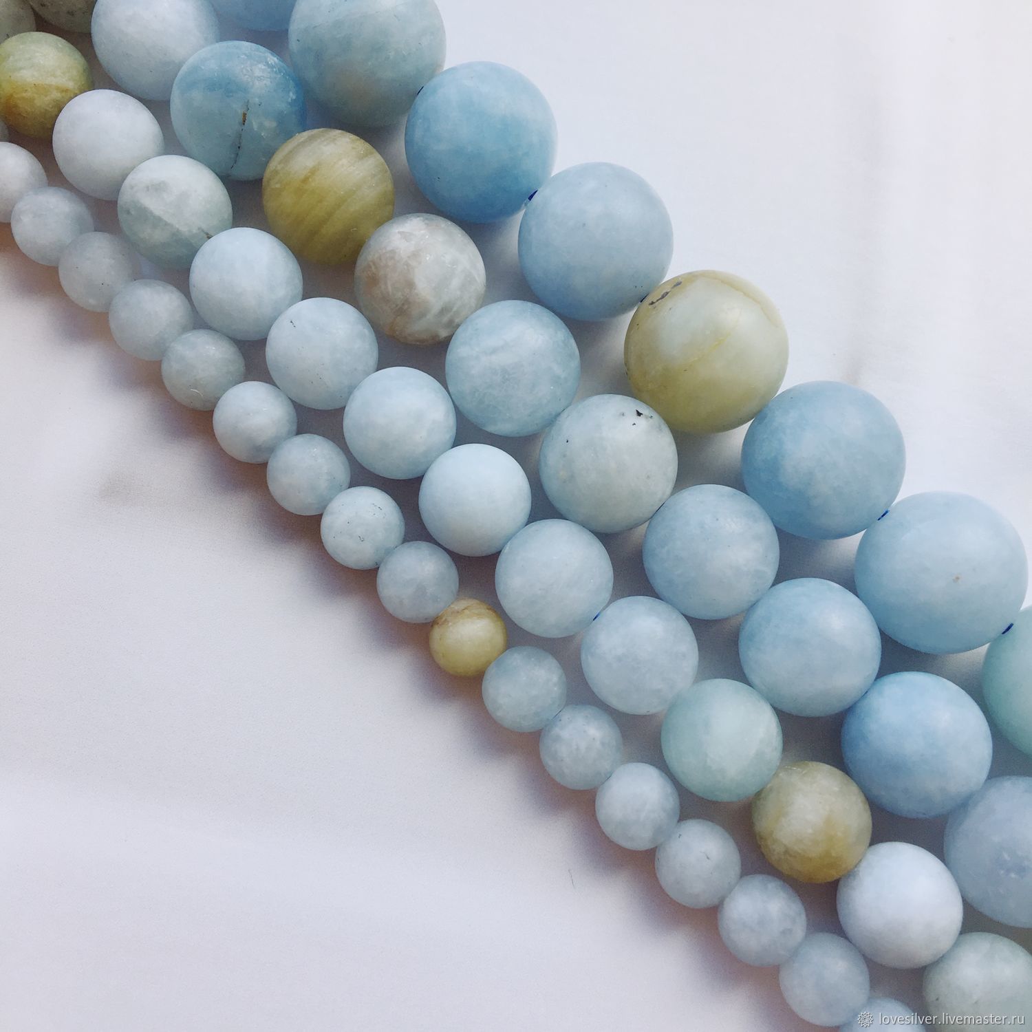 БЕРИЛЛ МОРГАНИТ 10шт. Матовый Шар гладкий 8, 10, 12мм купить в интернет ...