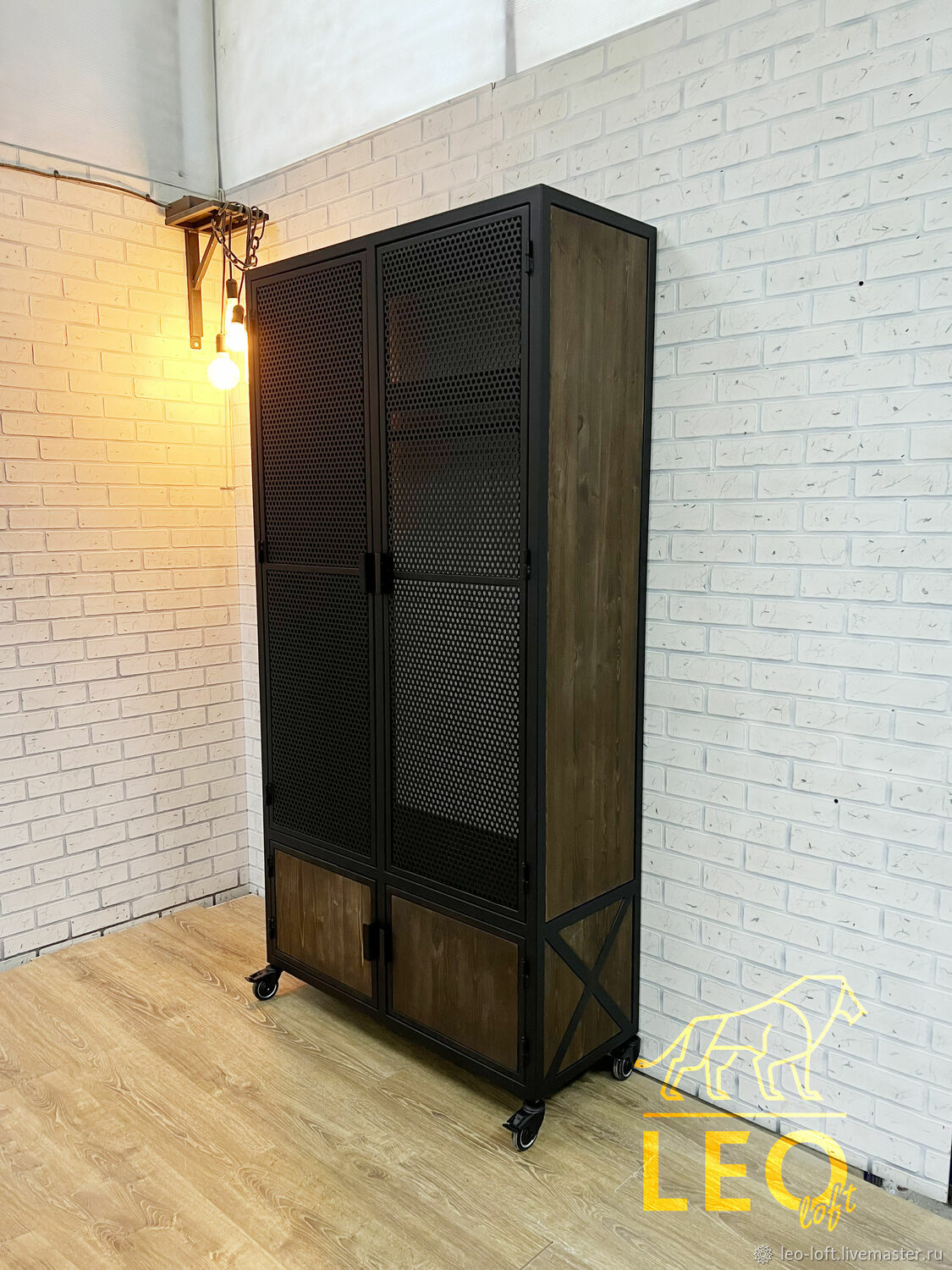 Шкаф лофт на колёсиках LF-638 купить в интернет-магазине Ярмарка ...