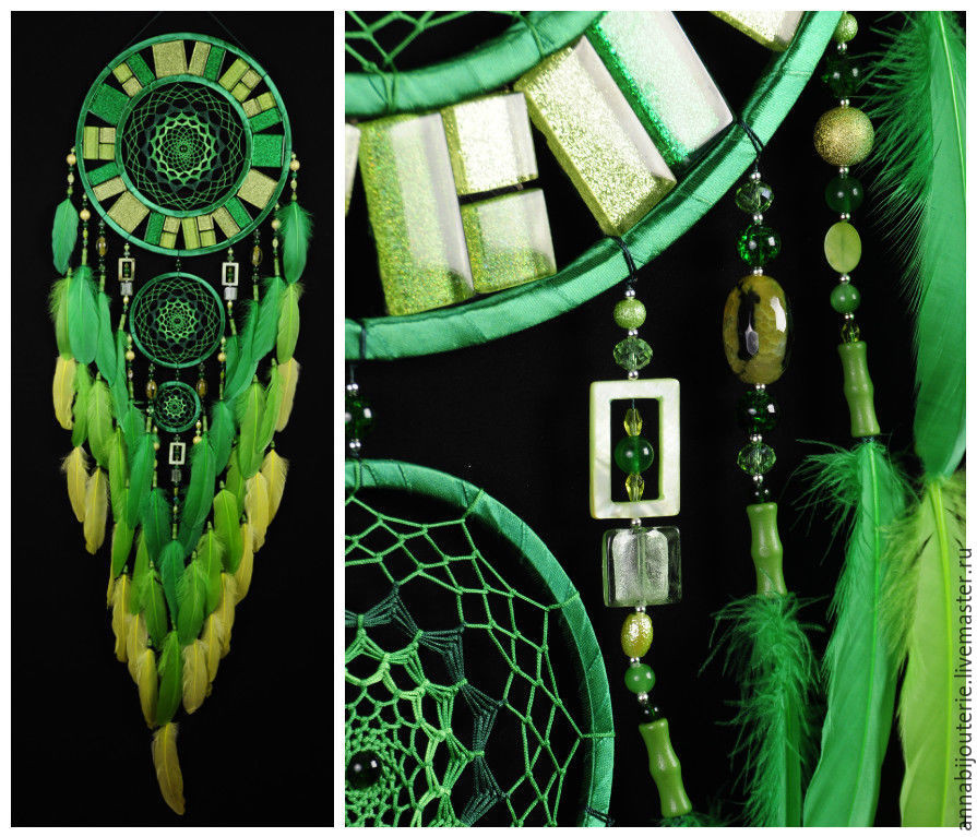 Green Dreamcatcher dark green mosaic Dream Catcher Large – купить на ...
