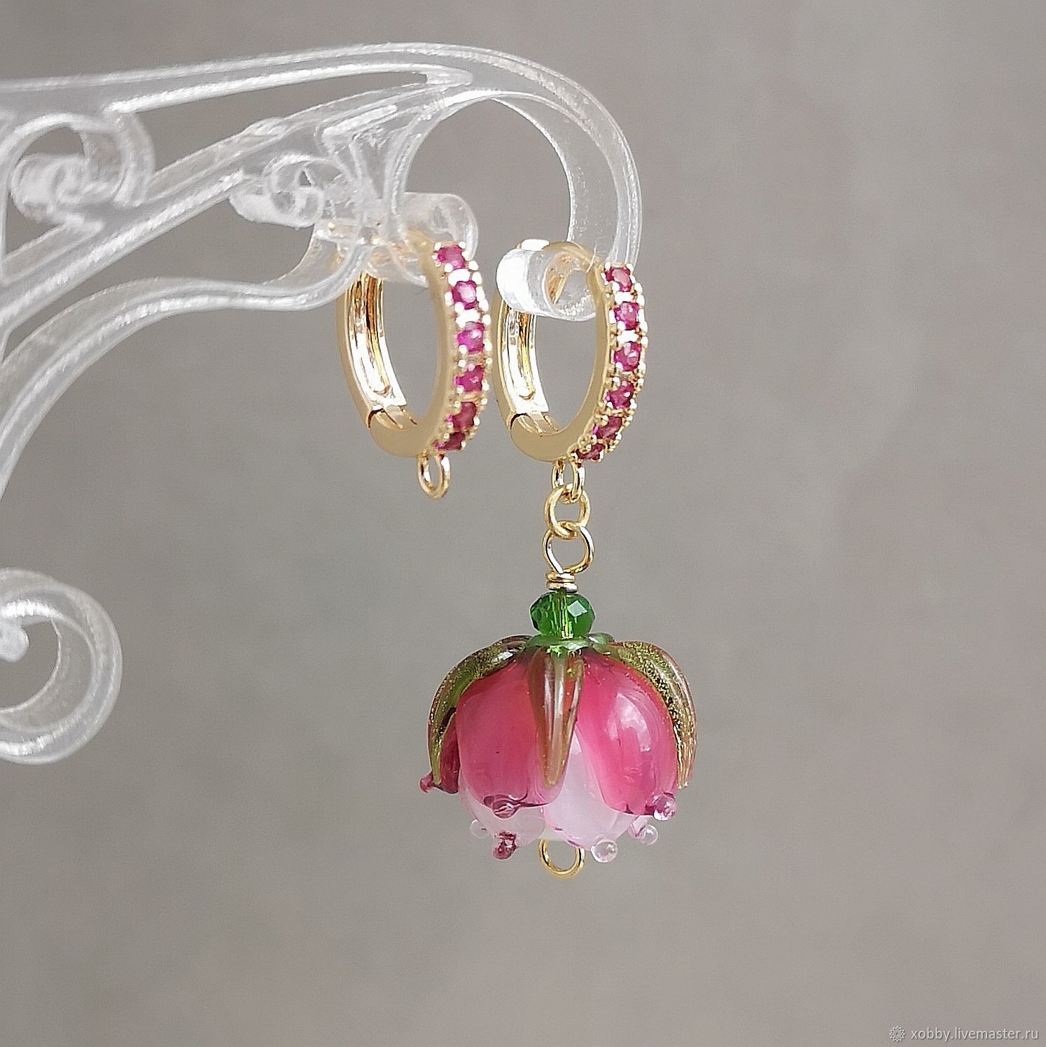 Швензы с цирконами золото 18K латунь, гипоаллергенные, 15x14x2.5мм в ...