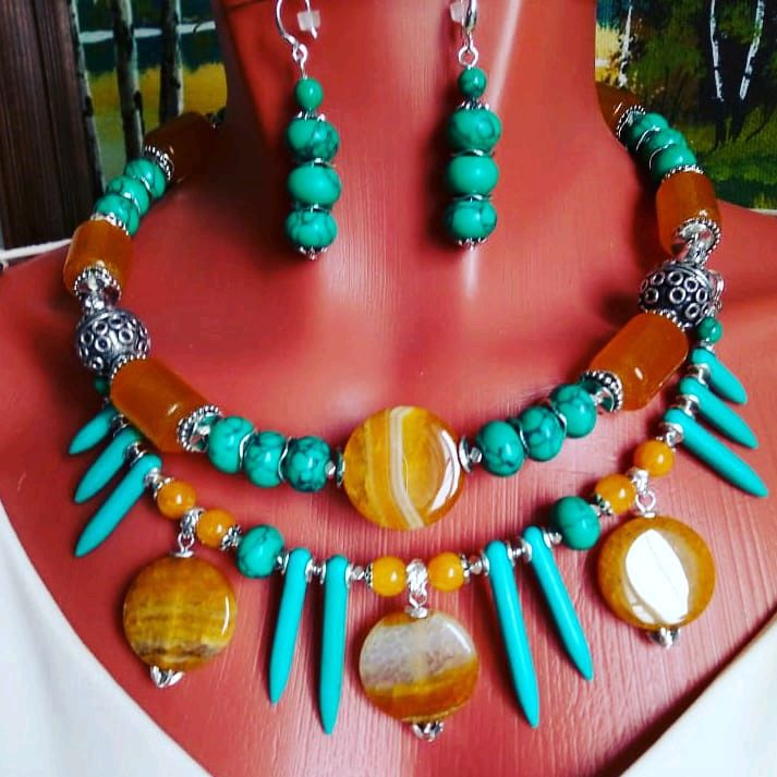 Набор украшений из натуральных камней "Солнце и море" в интернет ...