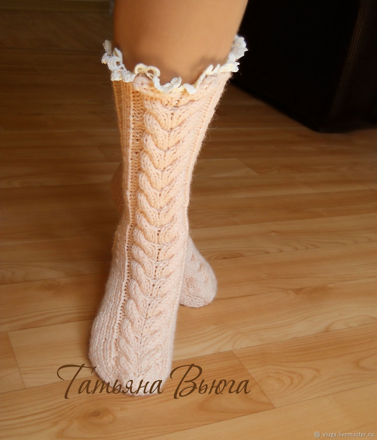 Волшебная флейта. Носки вязаные, шерстяные с кружевом в интернет ...