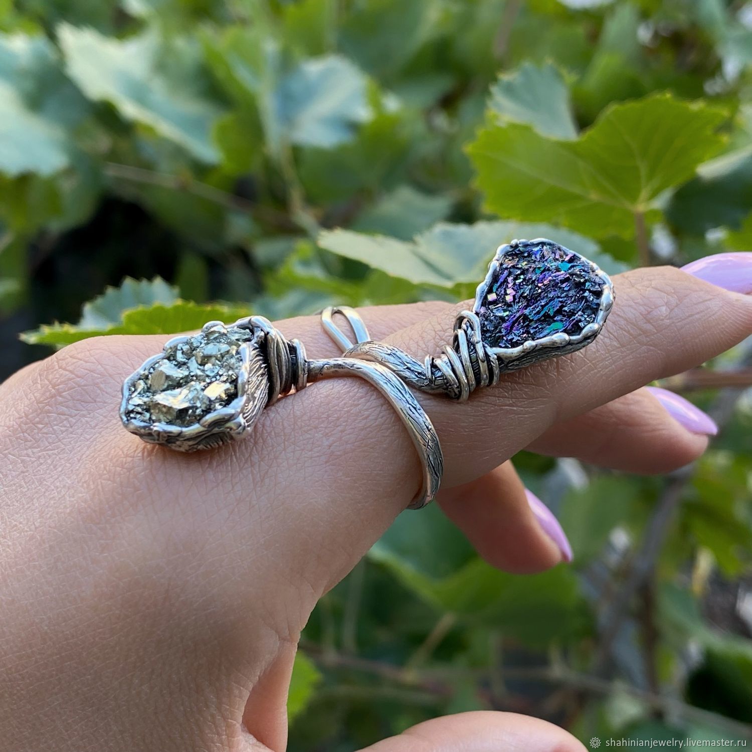 Кольцо разъемное серебро: идеальный подарок пирит и карборунд купить в ...