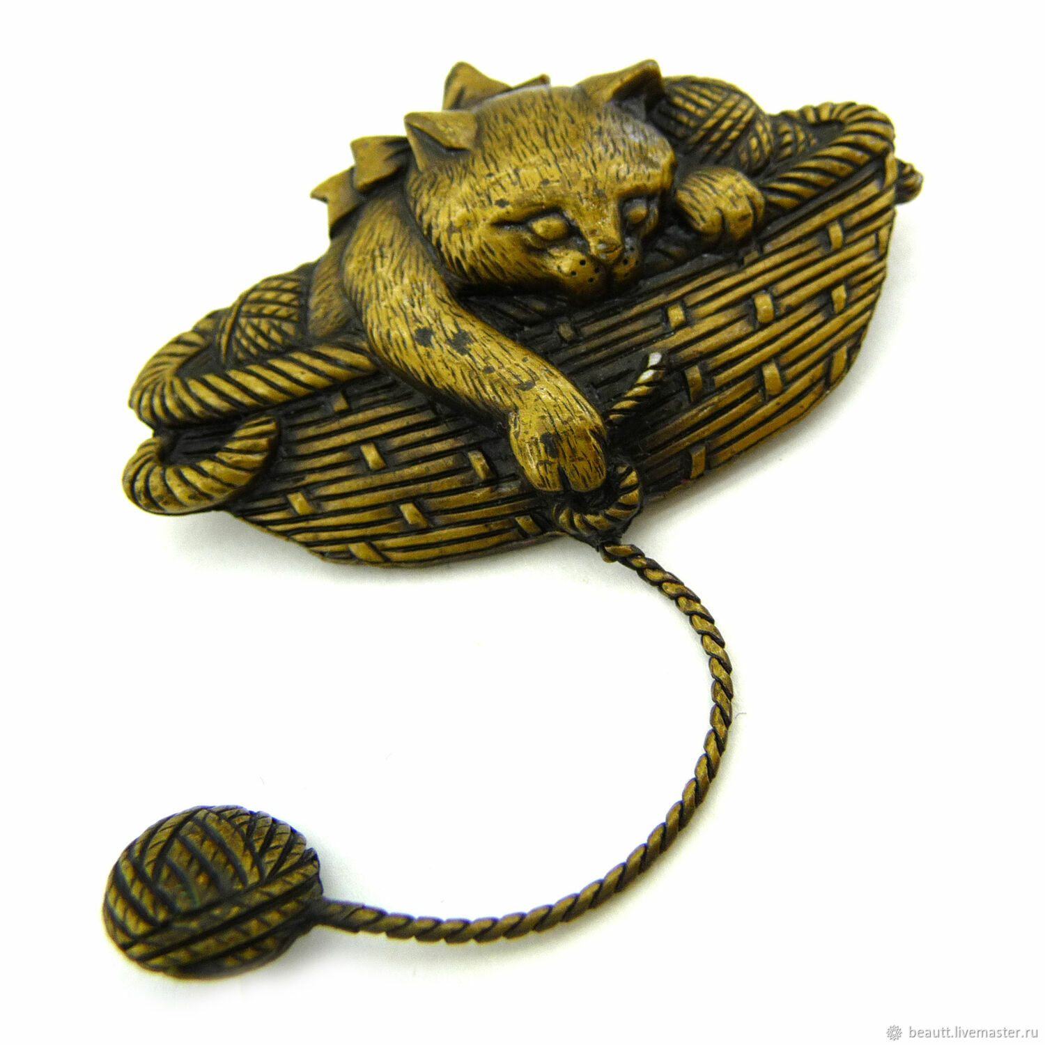 Винтаж: Jonette Jewelry co (JJ). Брошь "Кот с клубком" купить в ...