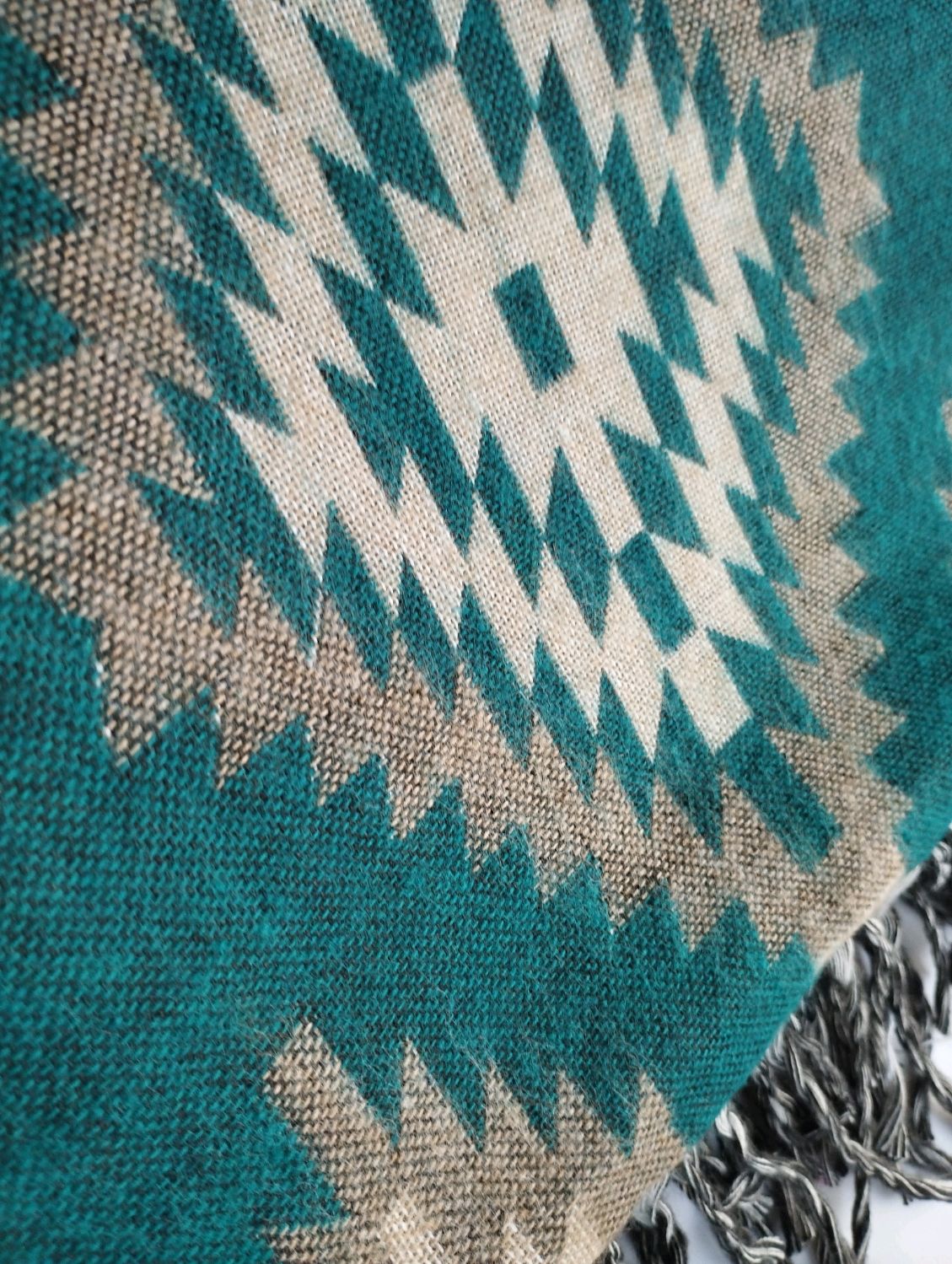 Плед-шаль шерстяной 95*200 изумрудный бежевый в интернет-магазине ...