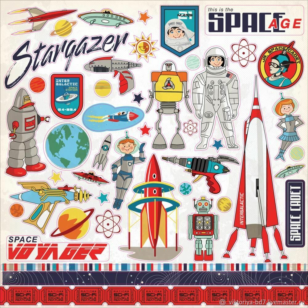 Наклейки Carta Bella "Space Academy", 30 х 30 см в интернет-магазине на ...