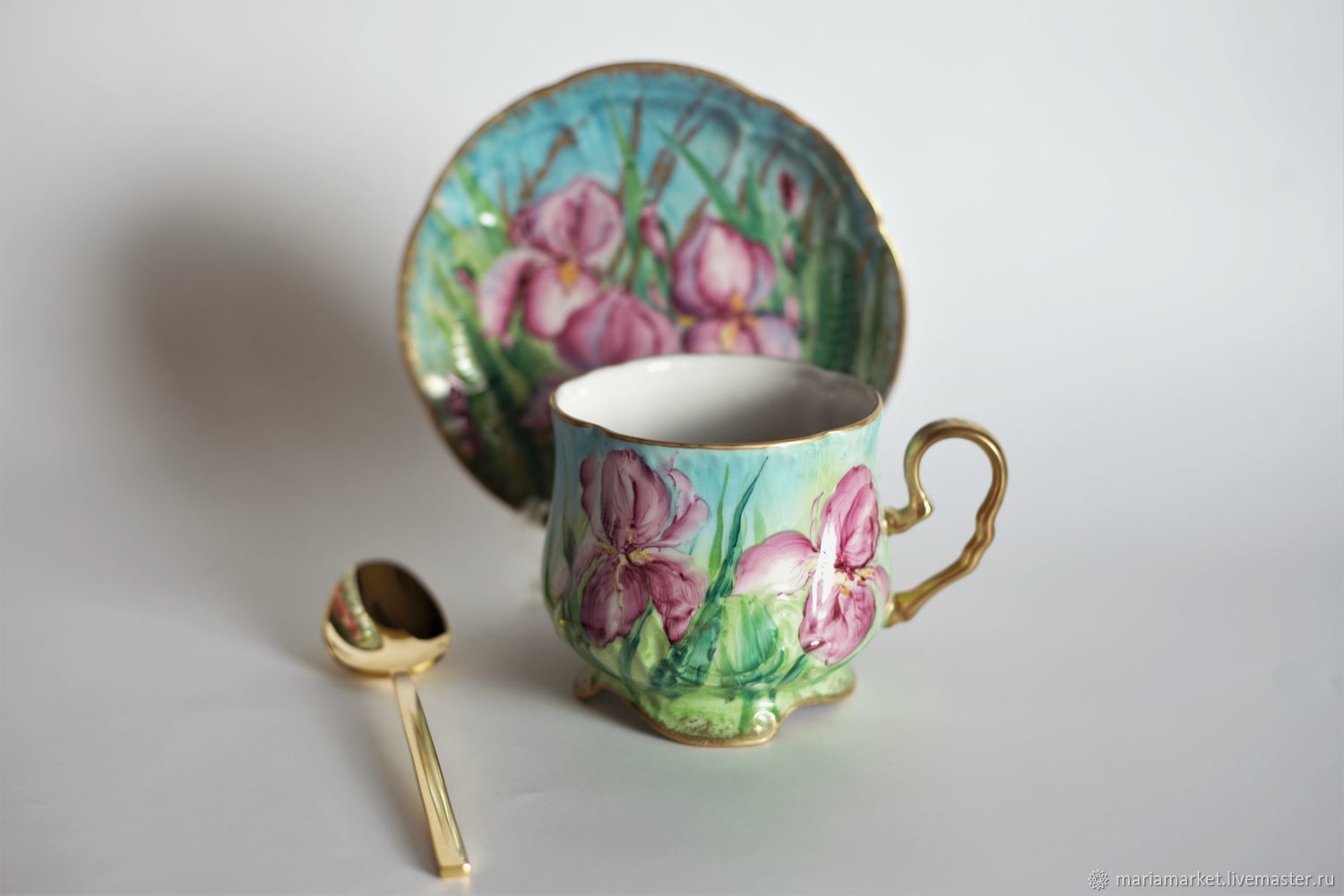 Чайная пара Ирисы – заказать на Ярмарке Мастеров – G23Y5RU | Чайные ...
