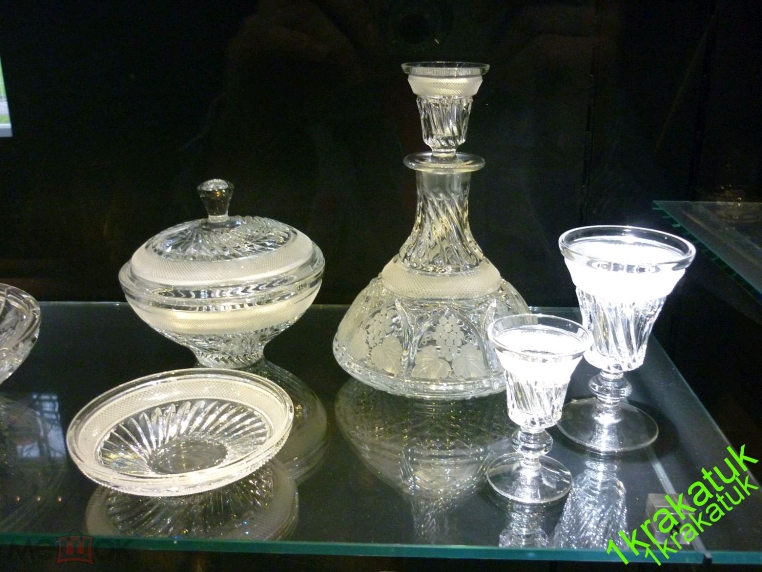 Винтаж: ГРАФИН, ШТОФ ВОСТОЧНЫЙ МОТИВ, КАВКАЗ. БЕСЦВЕТНОЕ хрусталь. ЛЗХС ...