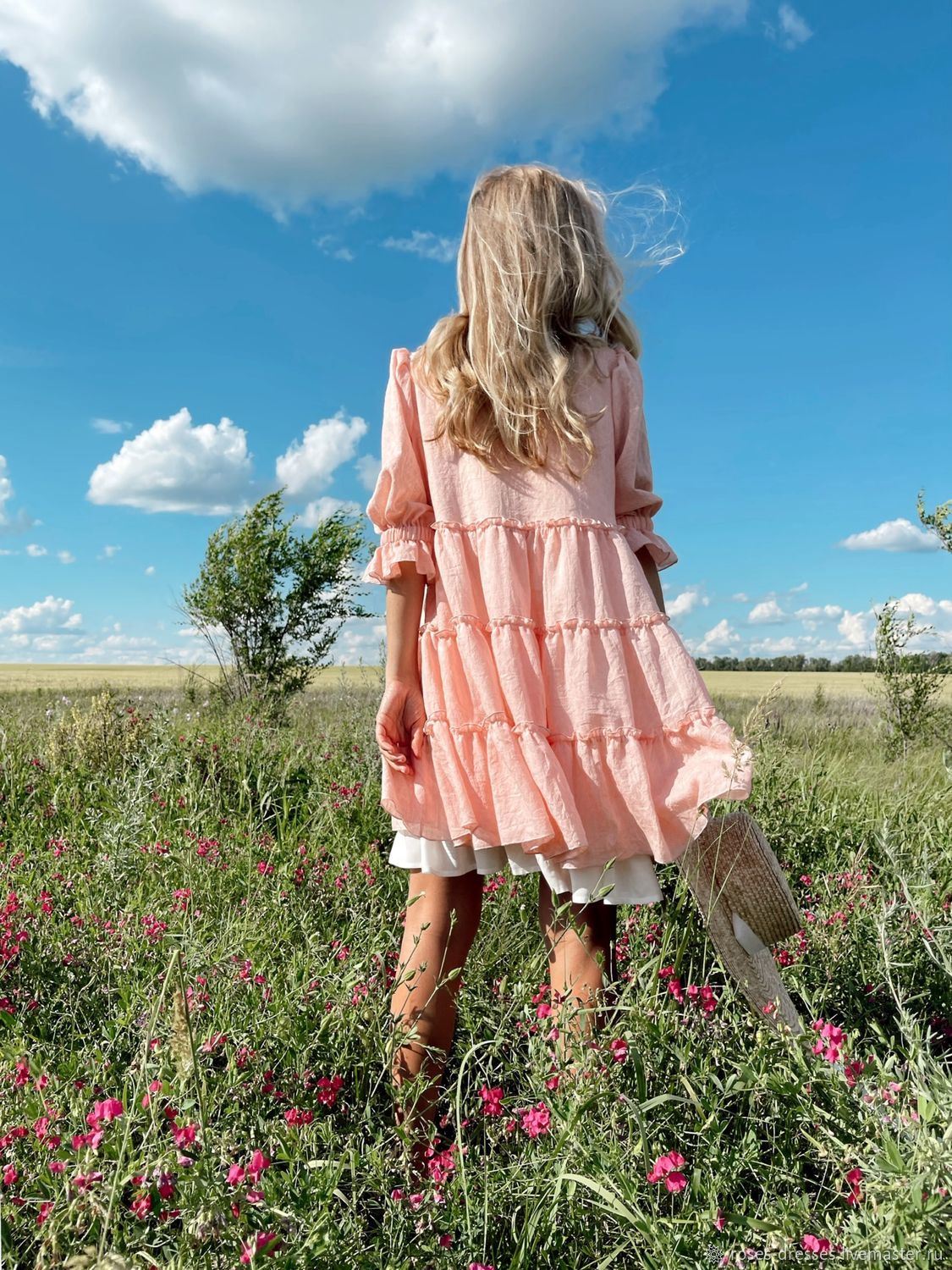 Платье «Пудра» нежного персикового цвета – купить на Ярмарке Мастеров ...