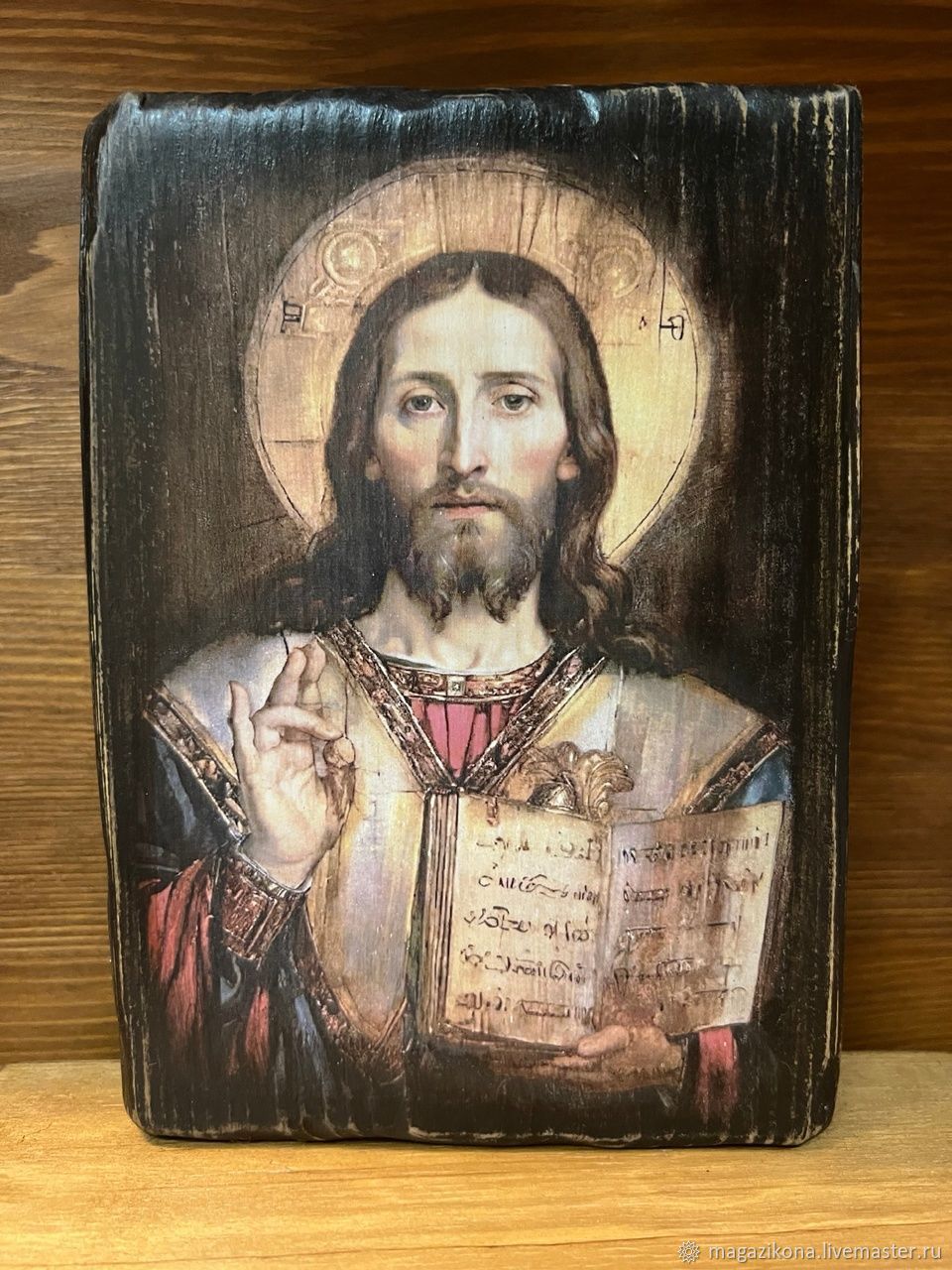 Икона: "Вседержитель" состаренная в интернет-магазине Ярмарка Мастеров ...