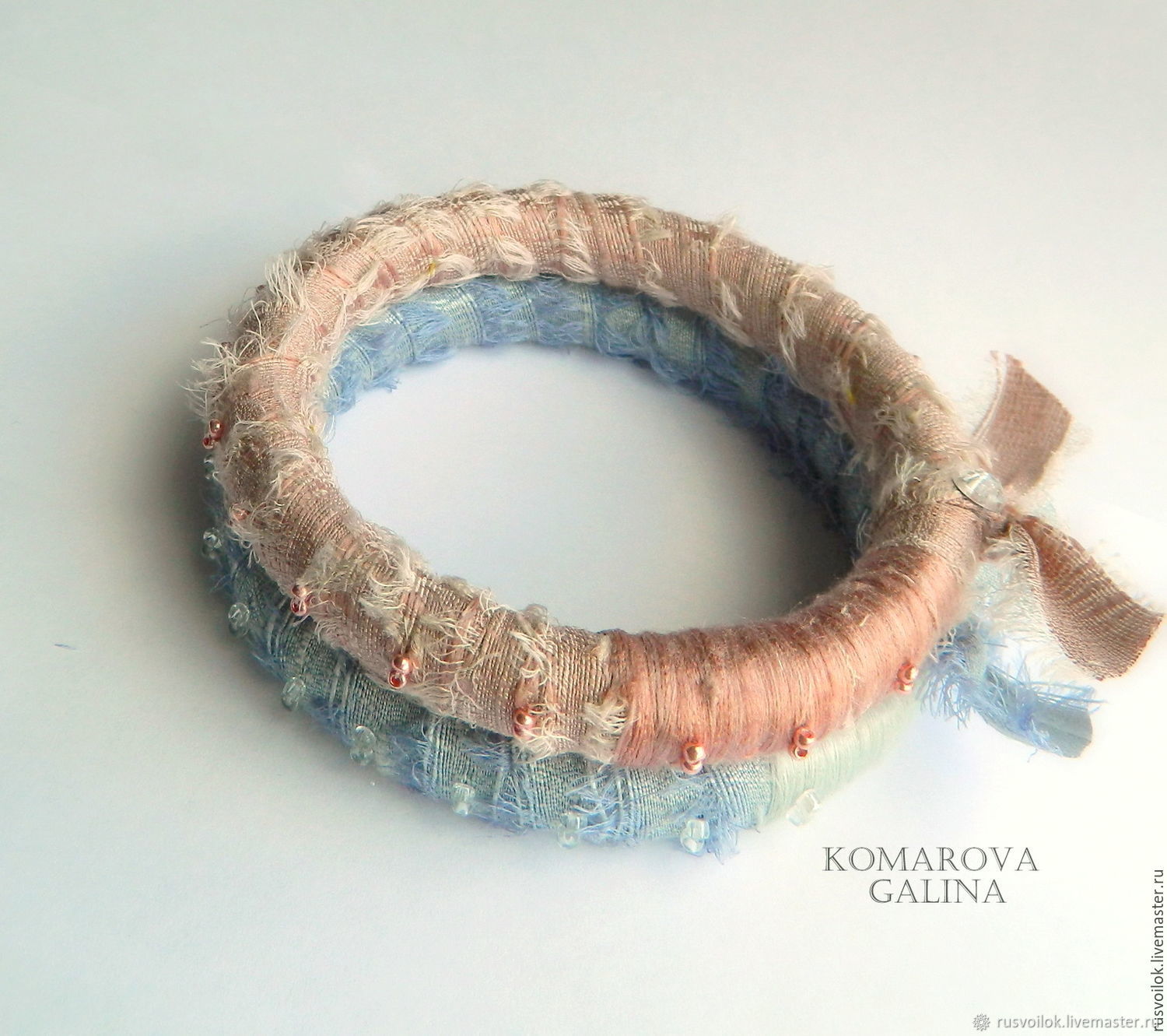 Текстильные браслеты из шелка в стиле бохо "Пастель" в интернет ...
