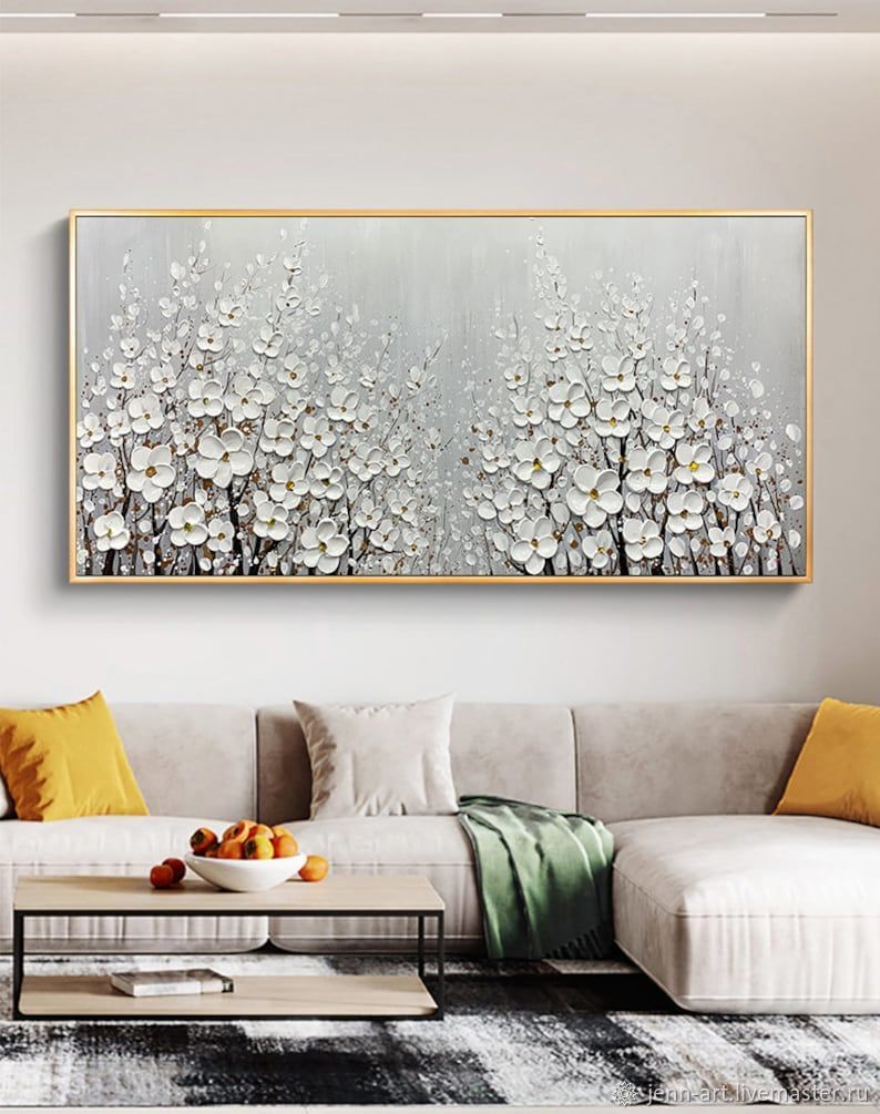 Картина цветы маслом для дома Объемные картины для интерьера с цветами ...