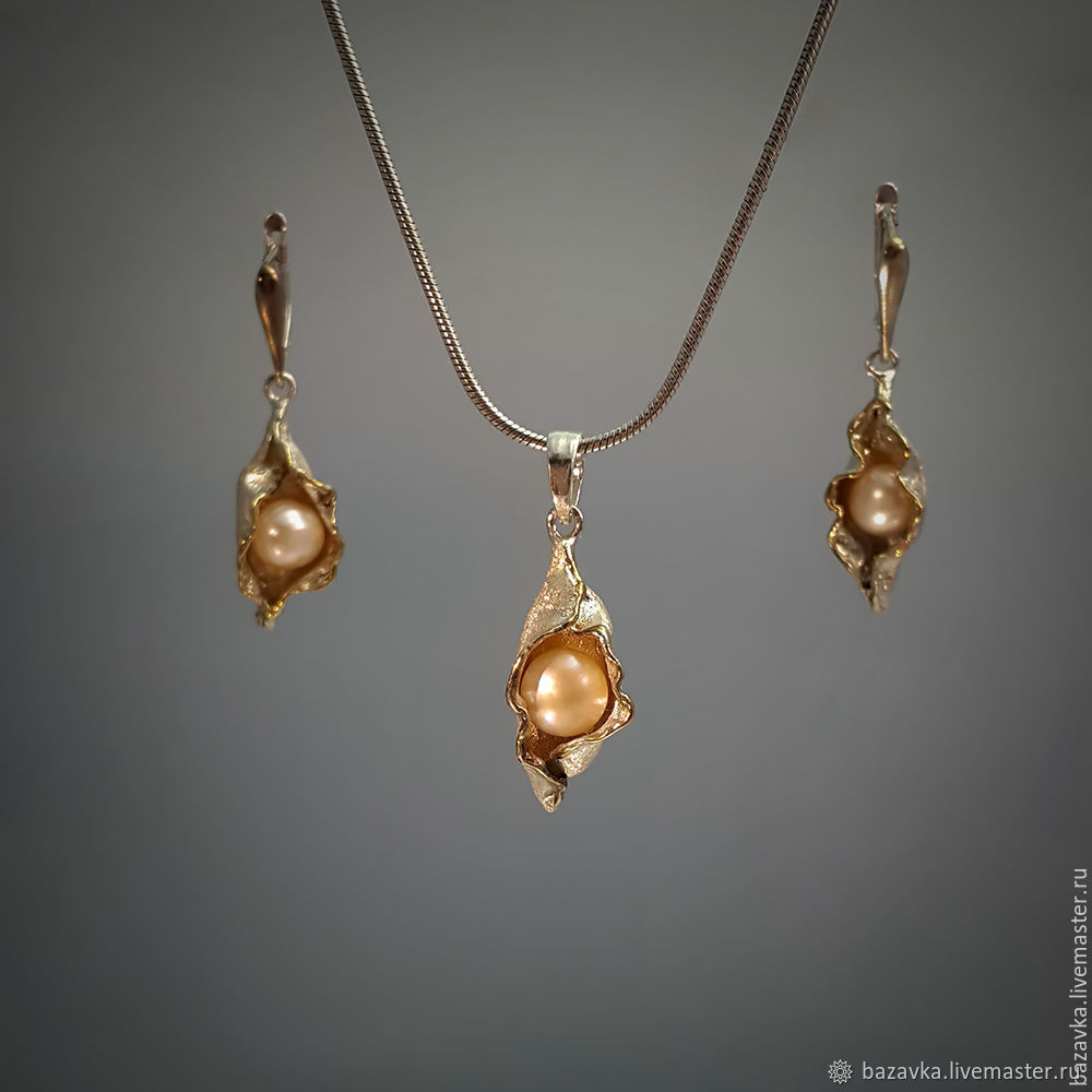 Серебряные серьги с жемчугом Устрицы купить в интернет-магазине Ярмарка ...