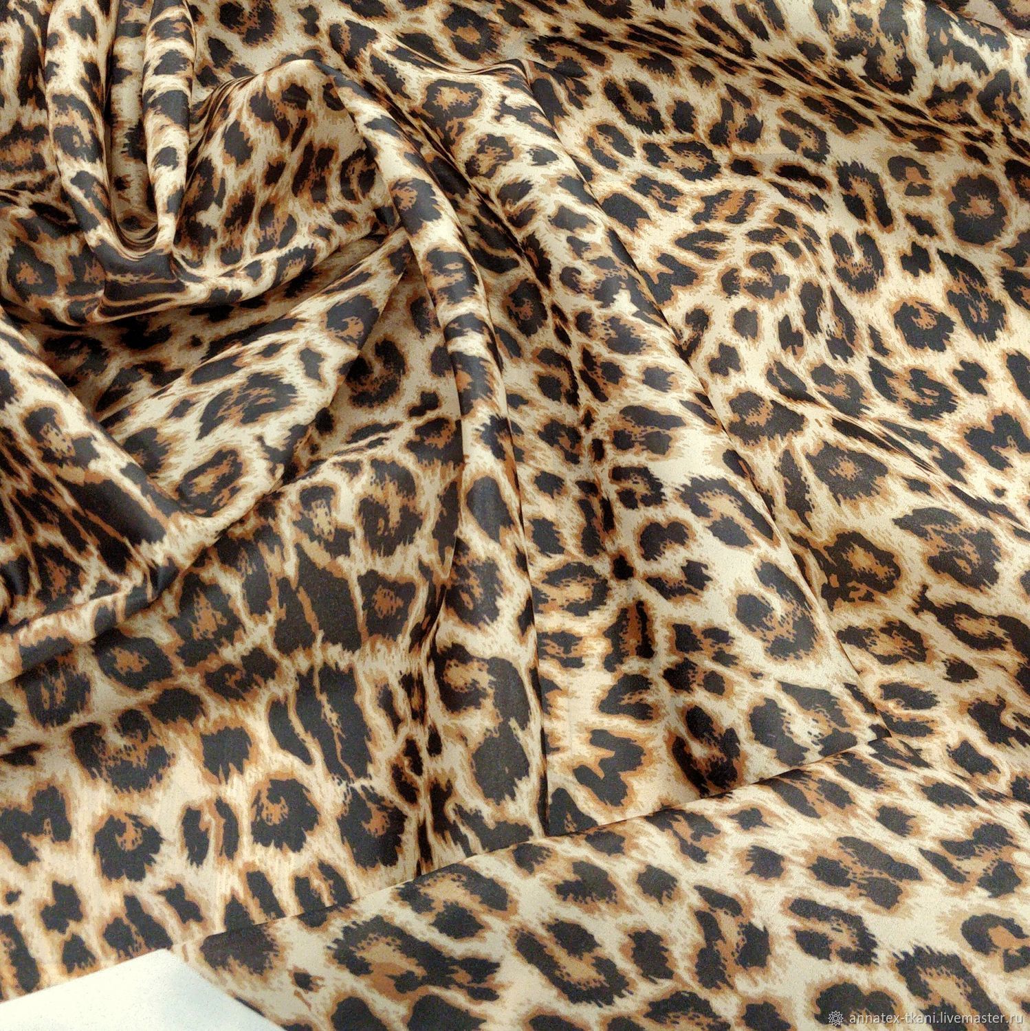 Ткань для нарядного платья органза леопардовый принт купить в интернет ...