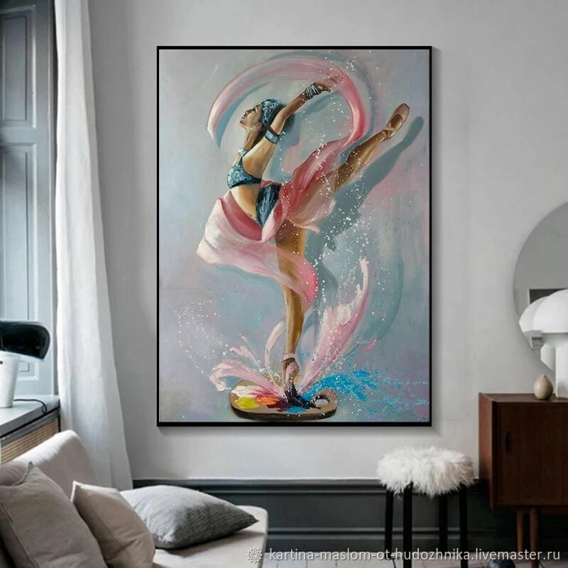 Картина маслом на заказ Гимнастка Яркая картина в подарок в интернет ...