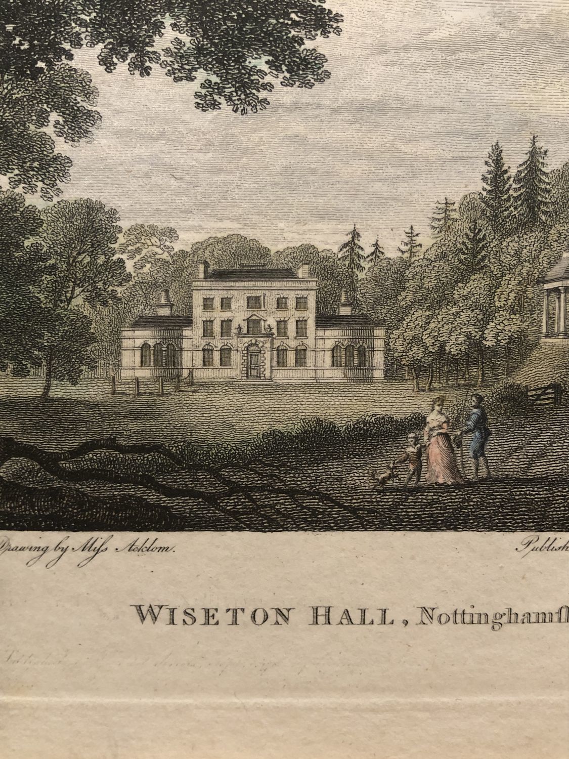 Винтаж: 1792 WISETON HALL Nottinghamshire Старинная гравюра 18 век! в ...