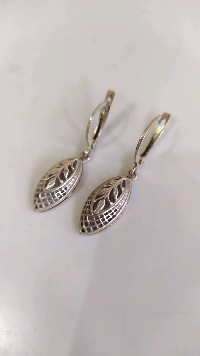 Винтаж: Серьги "Листики" Серебро, винтаж купить в интернет-магазине ...