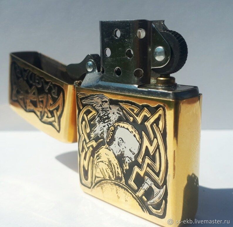 Зажигалка оригинальная Zippo позолота Подарок мужу – купить на Ярмарке ...