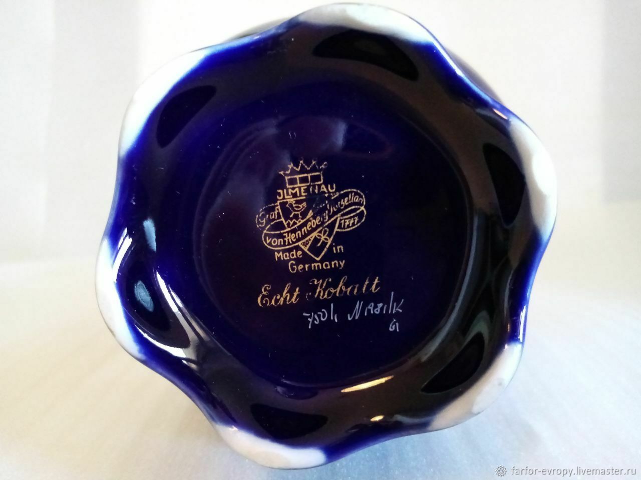Винтаж: Jlmenau Ильменау Ваза кобальт золото. Германия купить в интернет-магазине Ярмарка ...