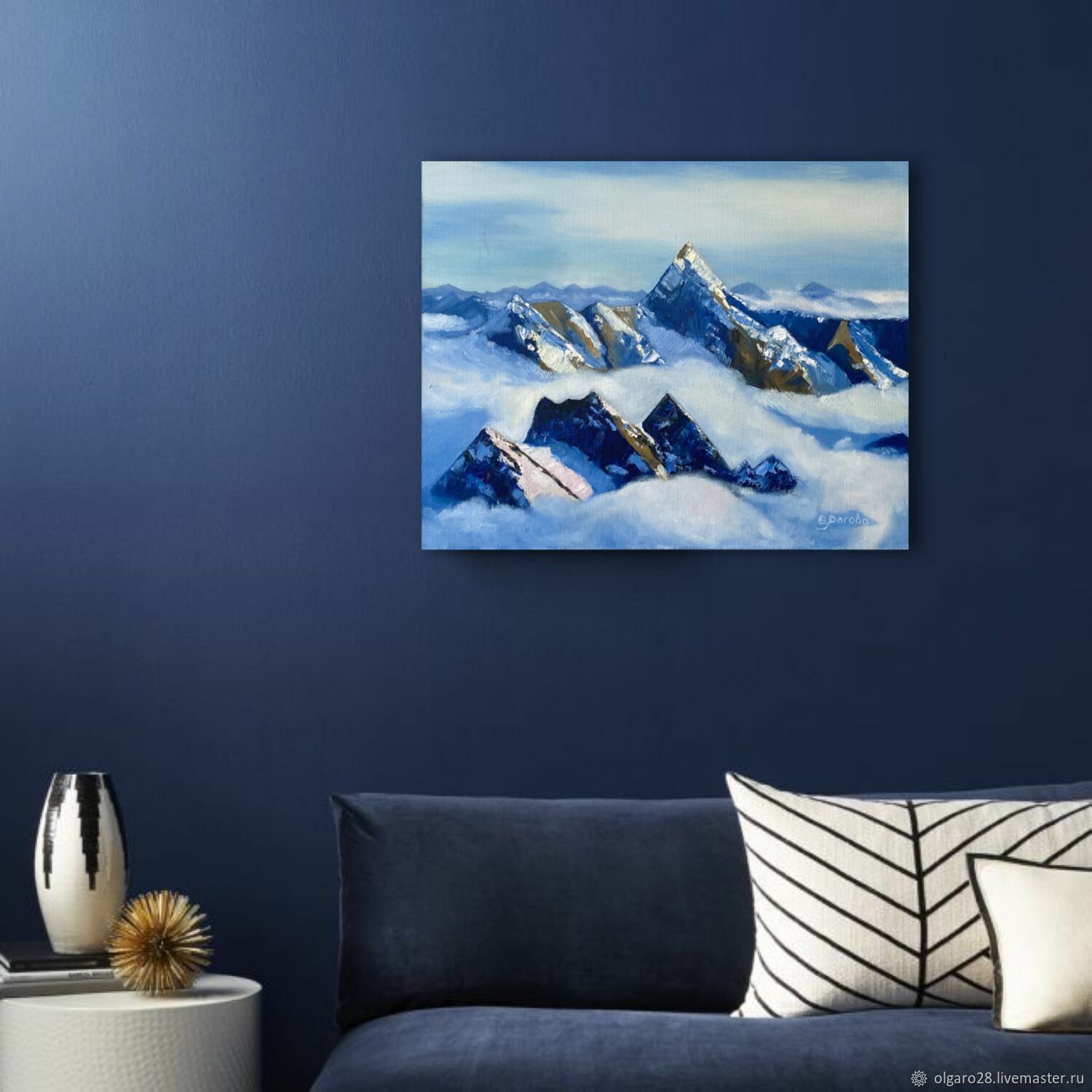 Картина маслом Горный пейзаж Горы на холсте в интернет-магазине Ярмарка ...