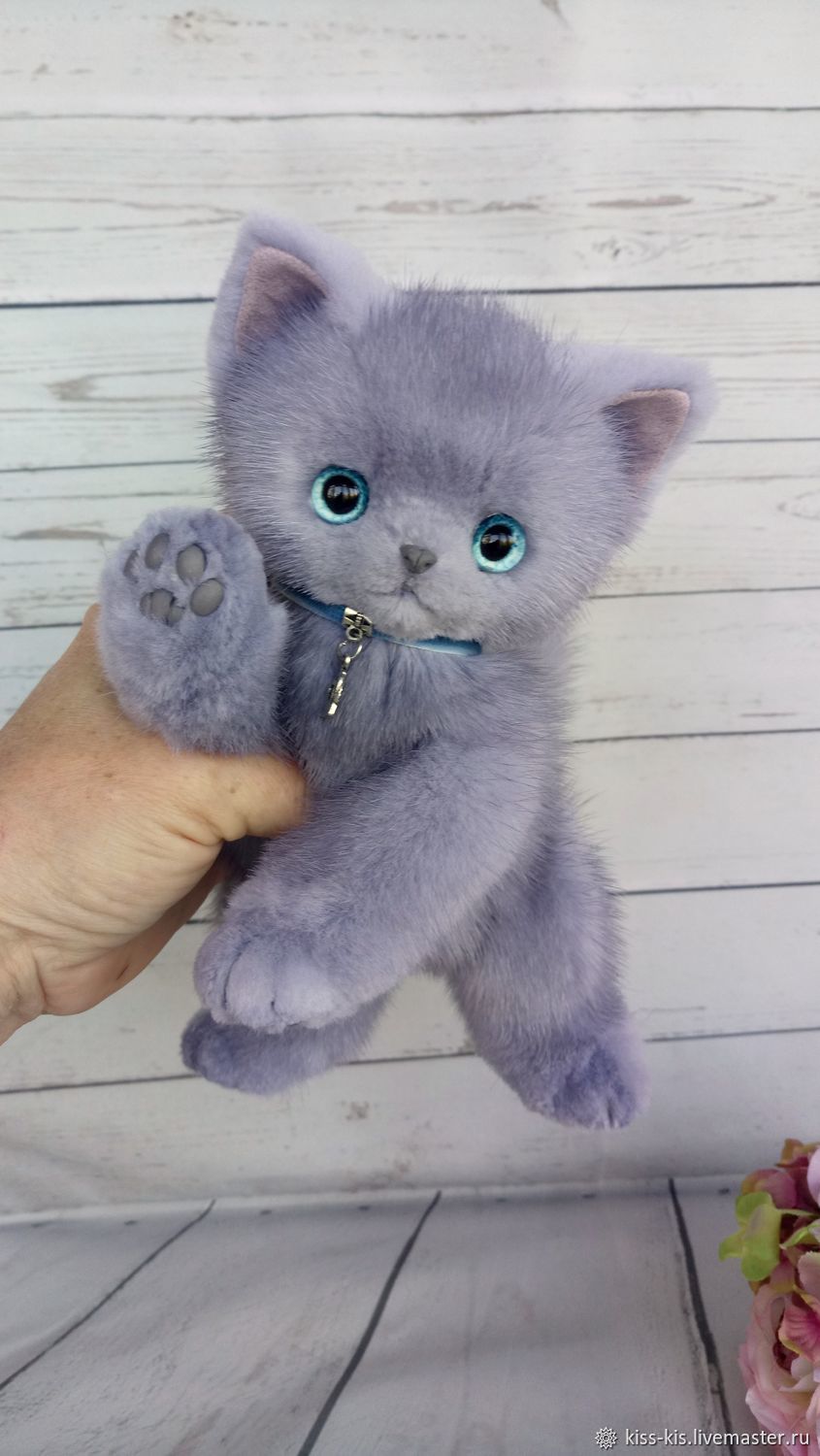 Мягкая игрушка из натурального меха Котенок Муррр" – заказать на ...