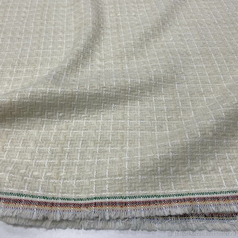 Итальянская ткань. Шанель молочная с люрексом 15-7079 купить в интернет ...