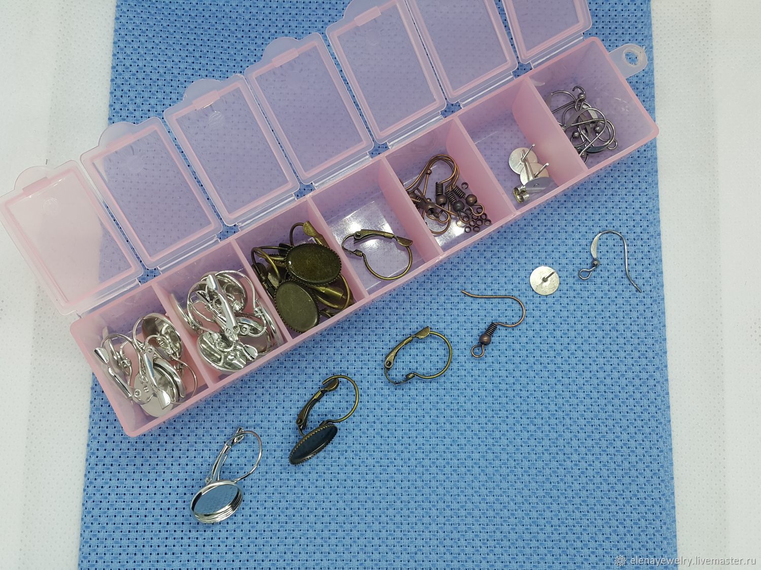 Набор швенз с оправой под кабошон и без. В контейнере купить в интернет ...