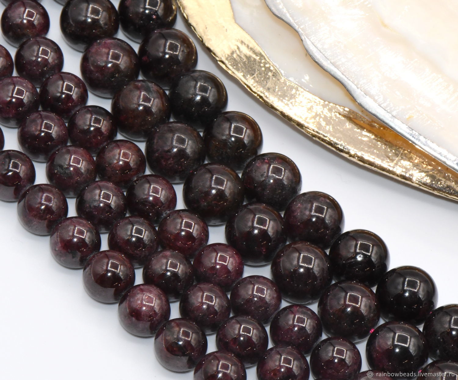 Гранат натуральный бусины шар разные диаметры БНК-217 купить в интернет ...