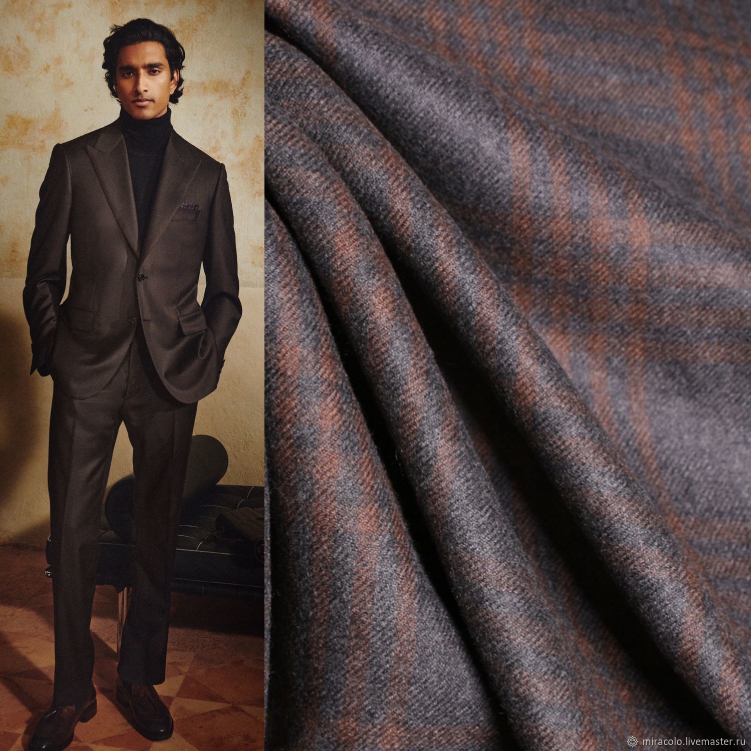 Кашемир двусторонний костюмный Stefano Ricci, Ar-N49 купить в интернет ...