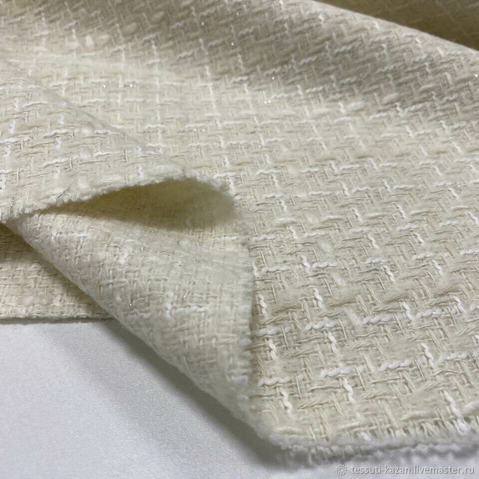 Итальянская ткань. Шанель молочная с люрексом 15-7079 купить в интернет ...