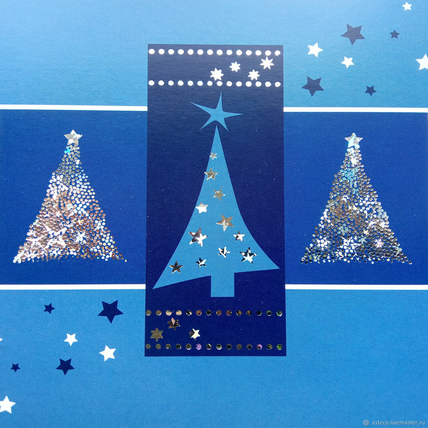 Открытка новогодняя 1005 Три ёлки в интернет-магазине Ярмарка Мастеров ...