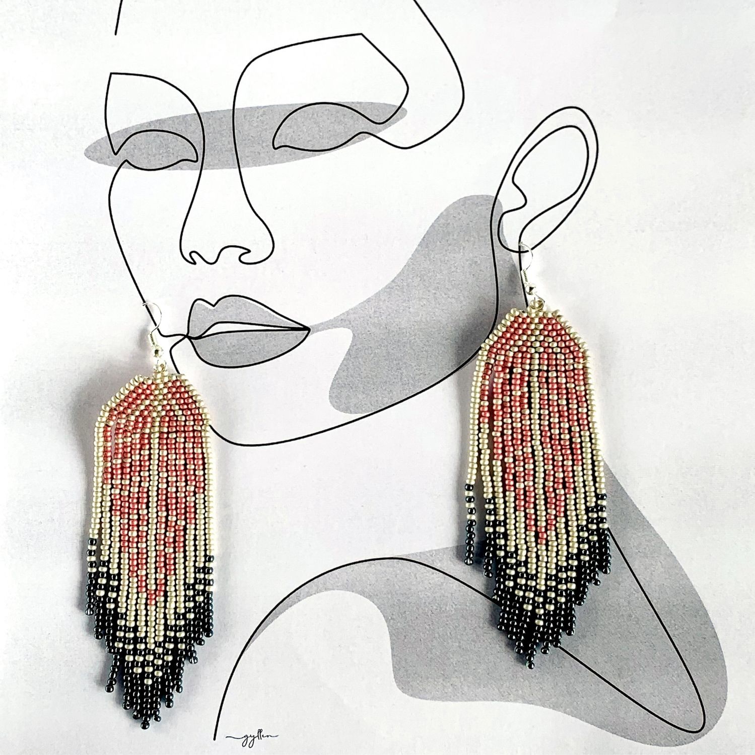 Бохо-серьги из бисера, желтые серьги бахрома индейцы перышки в интернет ...