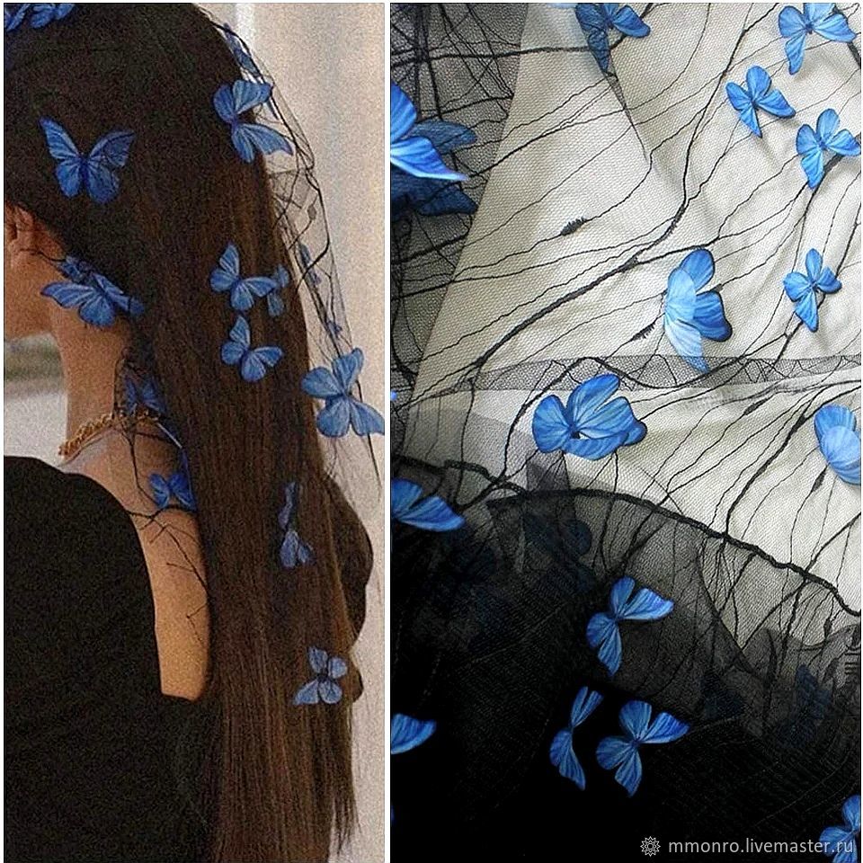 Остаток! 3д вышивка на кружеве. Яркие бабочки купить в интернет ...