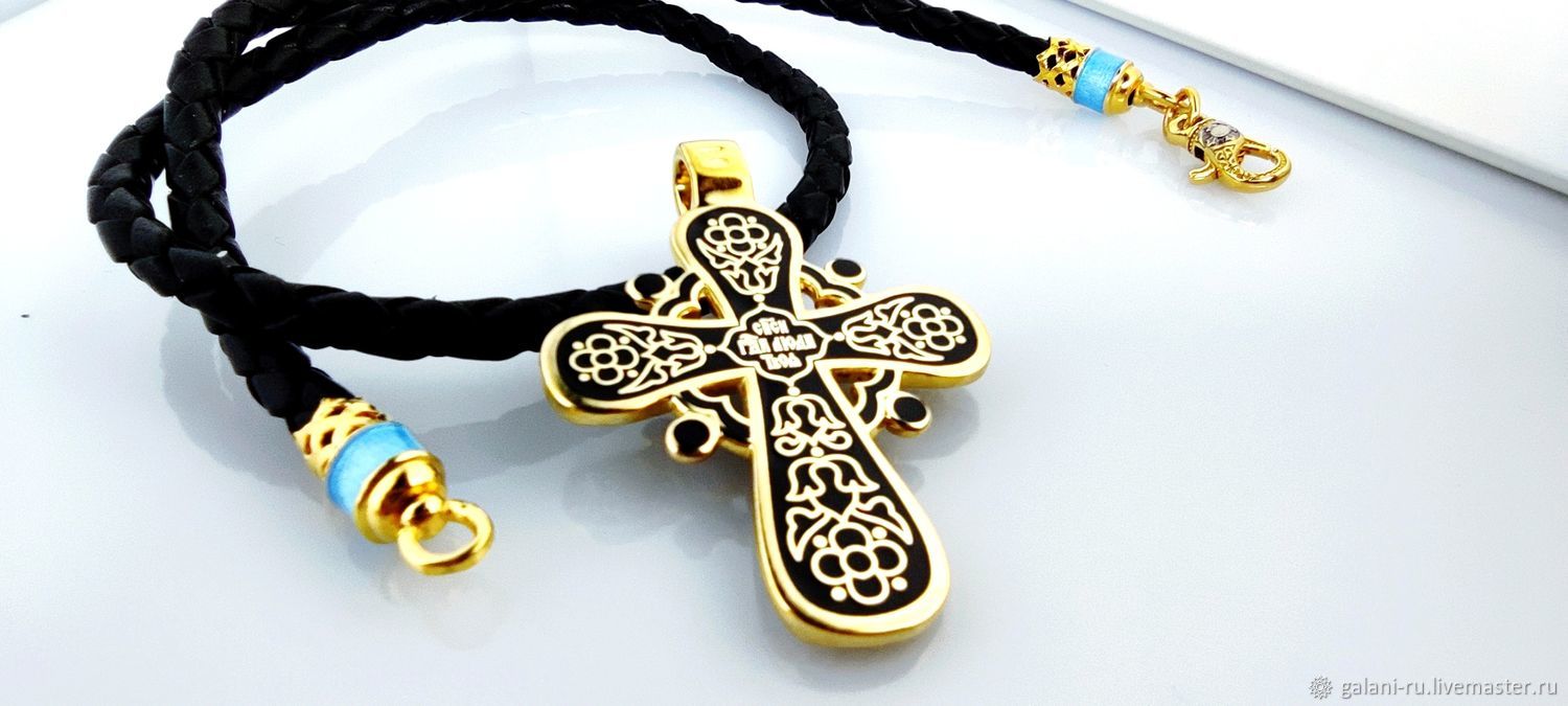 Крест Голгофский . Золотой Крестик эмаль купить в интернет-магазине ...