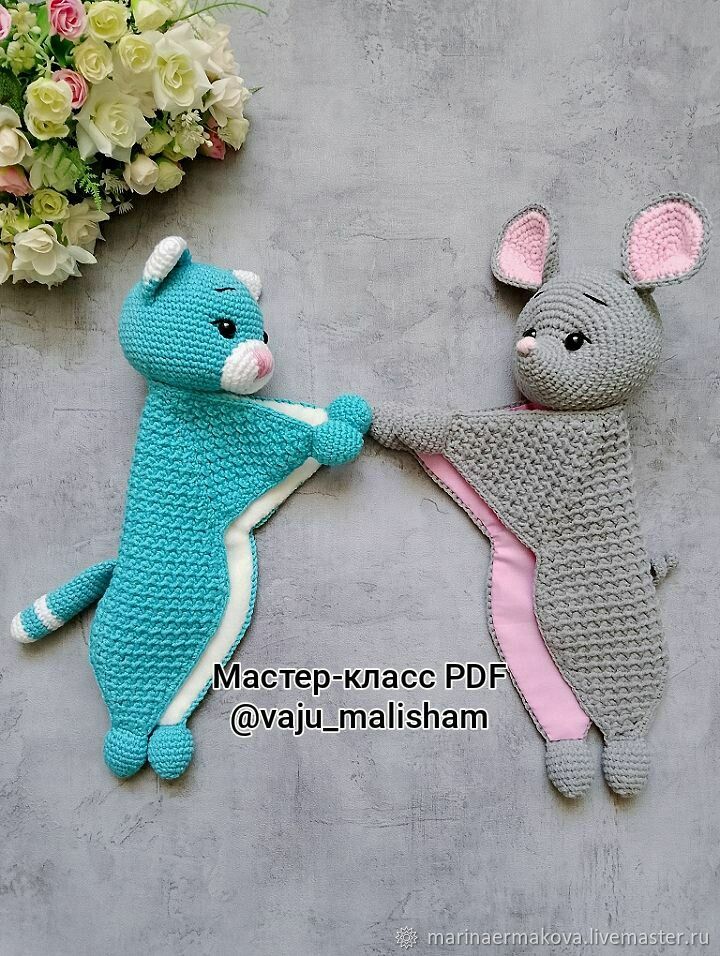 Мастер-класс в формате PDF по вязанию комфортера Мышка и Кот купить в интернет-магазине Ярмарка ...