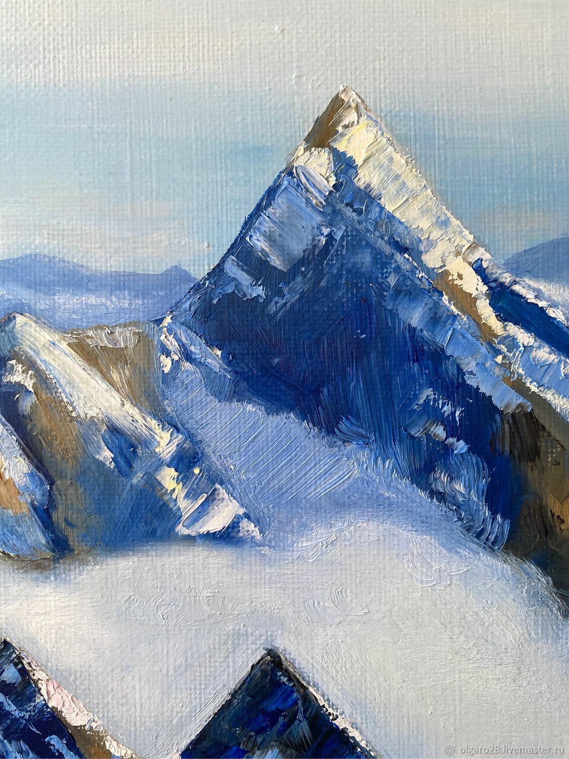 Картина маслом Горный пейзаж Горы на холсте в интернет-магазине Ярмарка ...