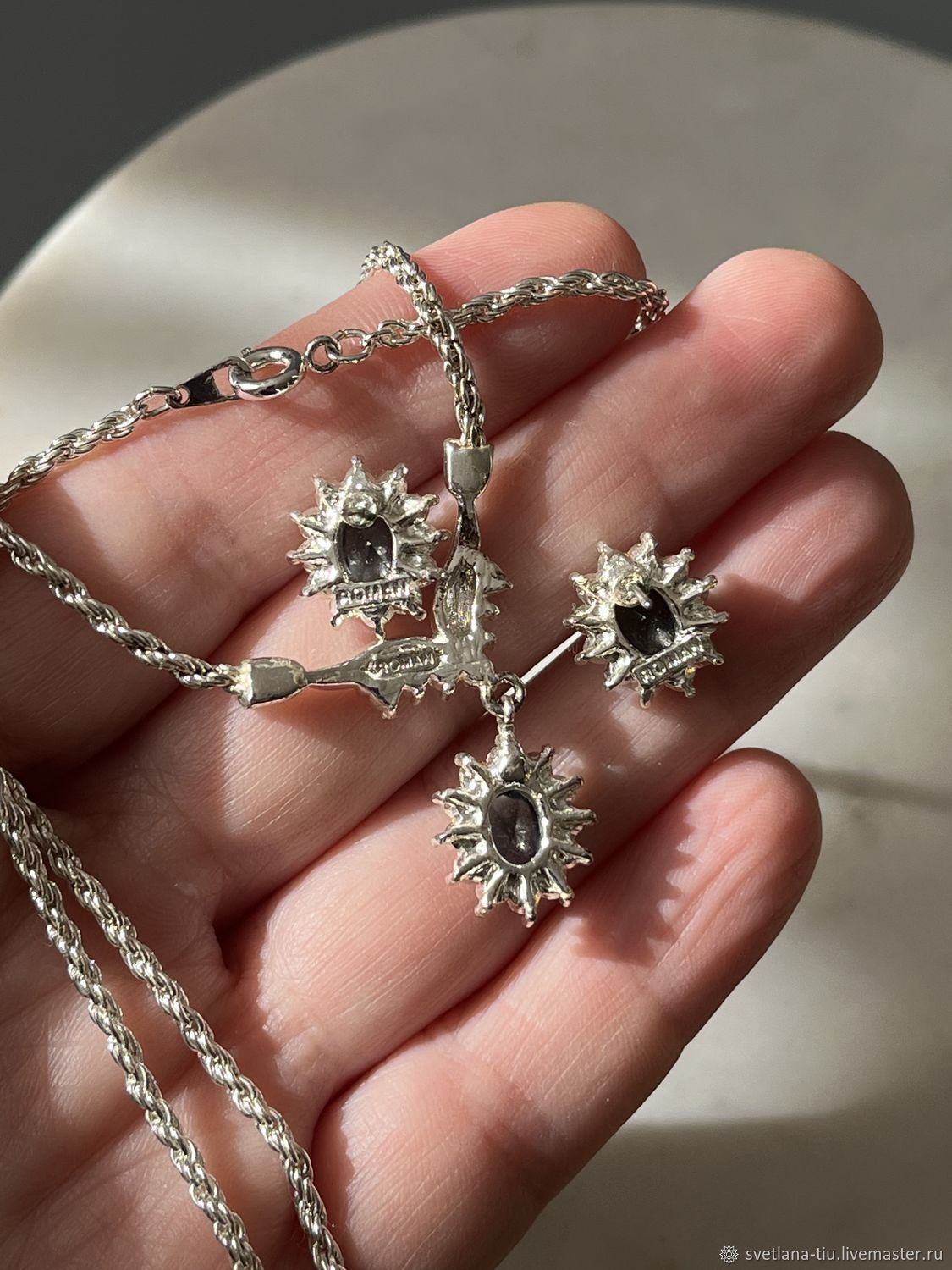 Винтаж: Комплект украшений -колье и серьги от компании Roman купить в ...