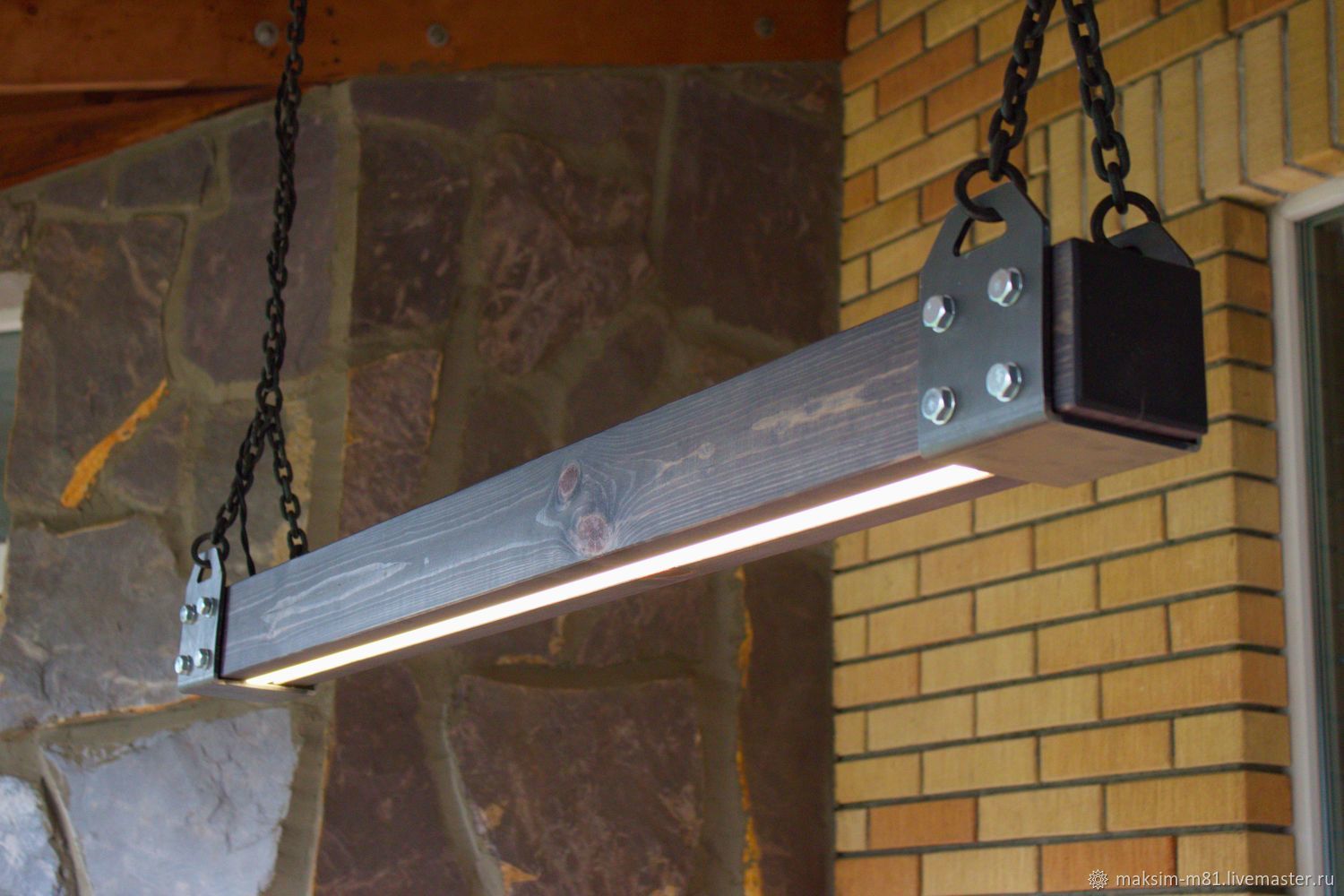 Подвесной светильник из деревянной балки (Эбон) в интернет-магазине на ...