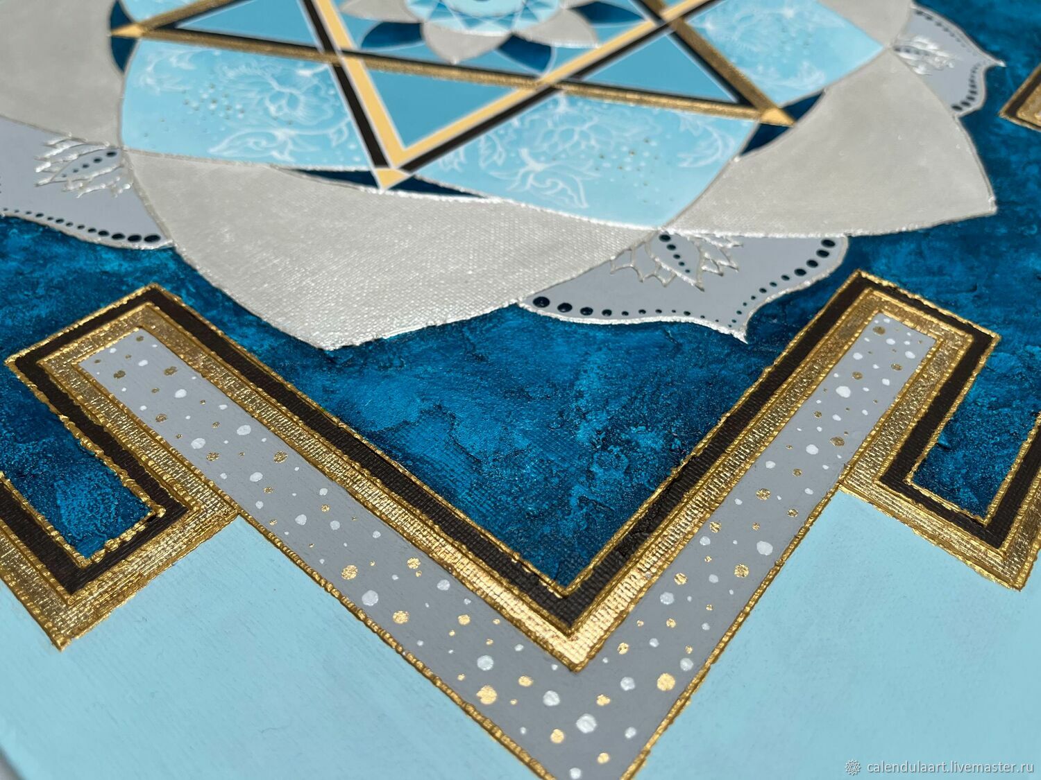 Янтра Луны / Chandra Yantra (Blue with silver) 50х50 в интернет ...