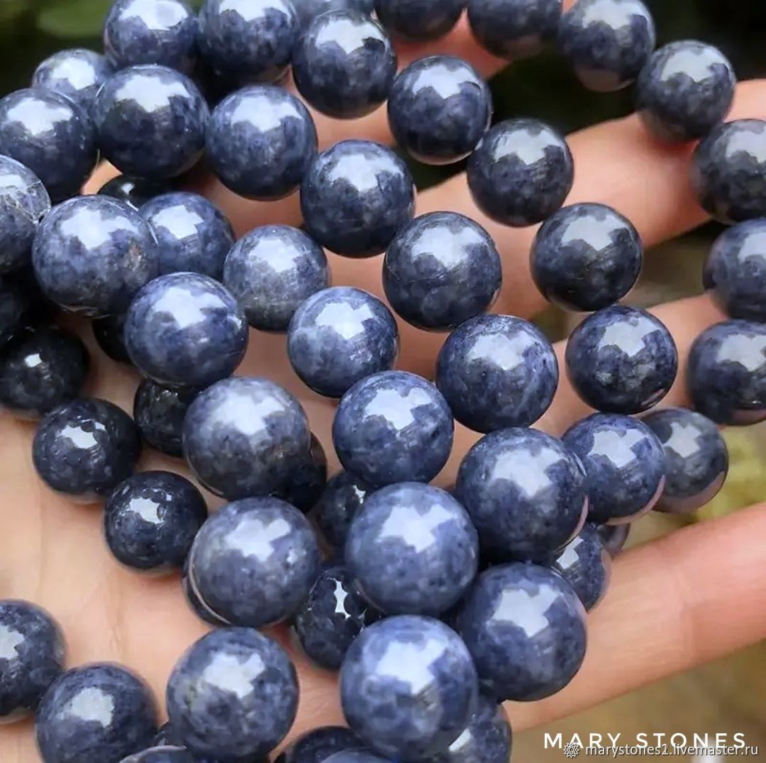Сапфир синий натуральный, гладкие бусины 6-14 мм на заказ в интернет ...