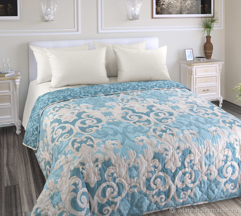 Покрывало стеганное хлопковое на кровать 100% хлопок перкаль в интернет ...