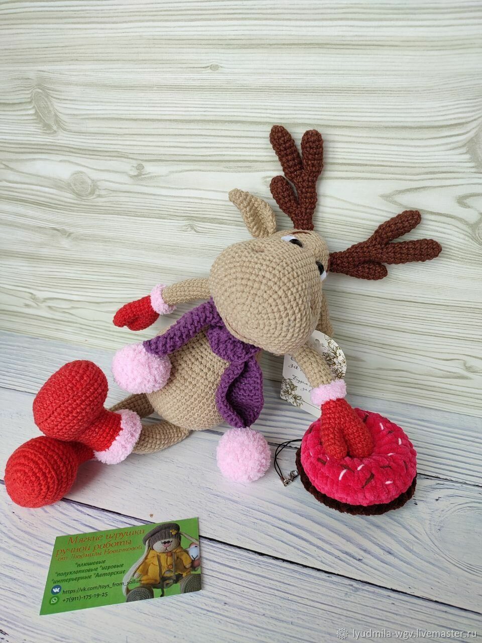 Олень Рудольф в интернет магазине на Ярмарке Мастеров Мягкие игрушки Орехово Зуево доставка