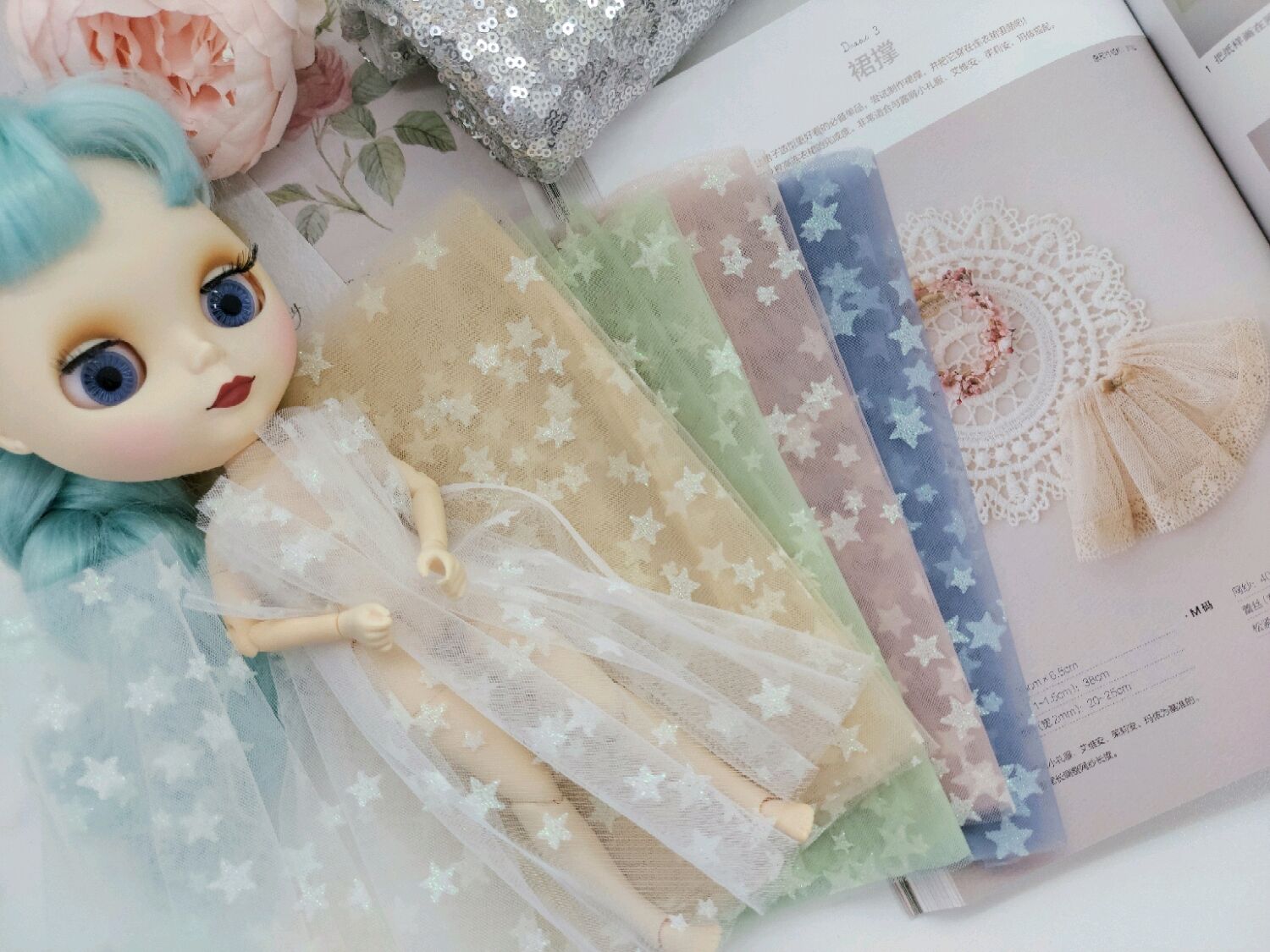 Сетка-фатин звезды, арт.847 купить в интернет-магазине Ярмарка Мастеров ...