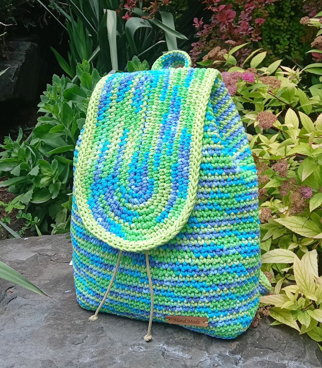 Вязаный рюкзак на лето в интернет-магазине Ярмарка Мастеров по цене ...