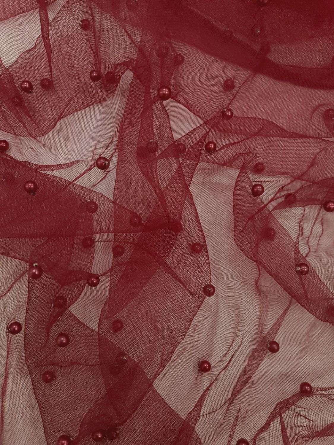 Фатин бордовый с бусинами в интернет-магазине Ярмарка Мастеров по цене ...