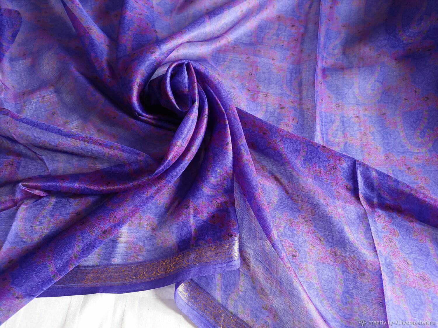 Антикварный натуральный шелк ручной набивки купить в интернет-магазине ...