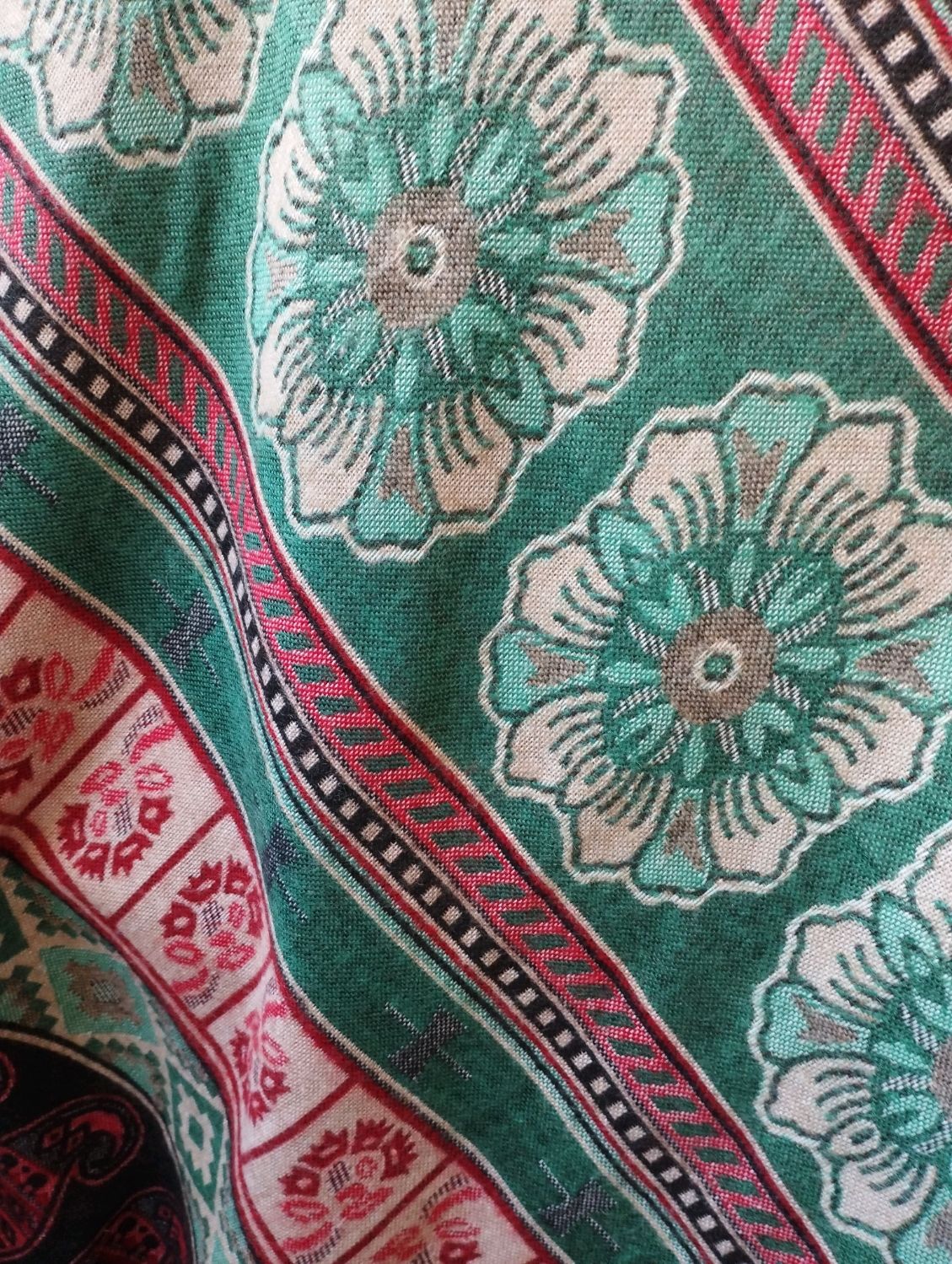 Плед-шаль шерстяной 95*200 зеленый бежевый в интернет-магазине Ярмарка ...