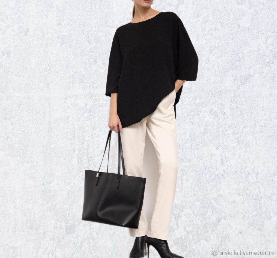 Блузка свободного кроя черного оттенка купить в интернет-магазине Ярмарка Мастеров по цене 2700 ...