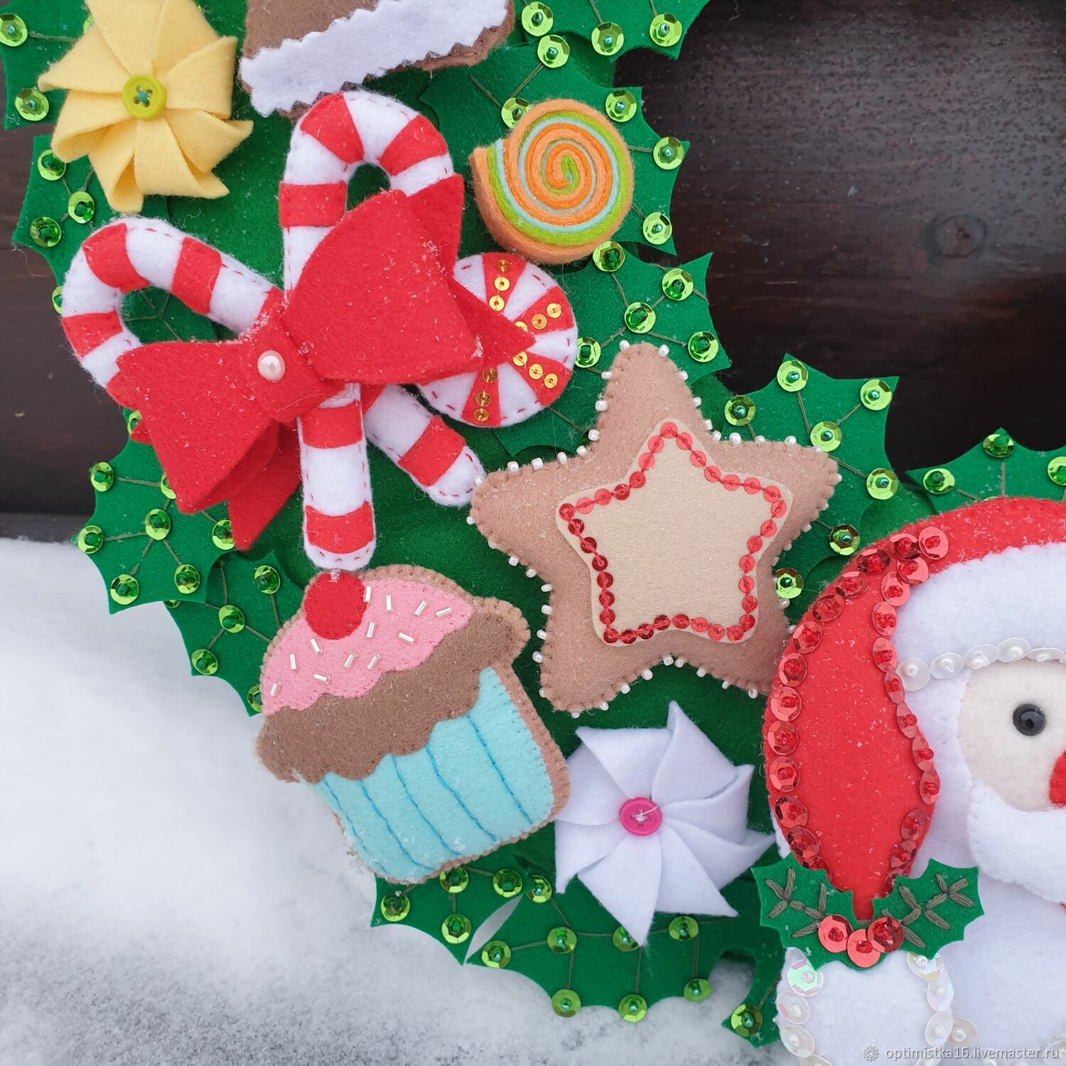 Рождественский венок на дверь, Новогодний венок на стену, Рождество ...